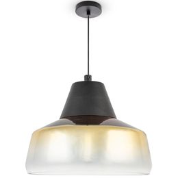 Paco Home Pendelleuchte &raquo;DIARA&laquo; E27 Glas Esszimmer Lampe H&auml;ngeleuchte Modern Vintage Industrial E27 schwarz
