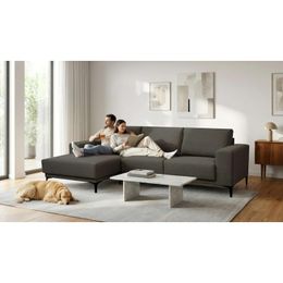OTTO home Ecksofa &raquo;Xander, L-Form&laquo; Breite 280 cm, Soft-Touch Chenille, schwarze Metallf&uuml;&szlig;e 90% PES, 10% NY