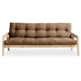 Karup Design Schlafsofa Mit Holzstruktur, inkl. Futonmatratze, Liegefl&auml;che 130x190 cm braun