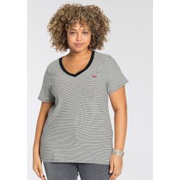 LEVI'S&reg; PLUS Levi's Plus Damen Levi's Plus Kurzarmshirt &raquo;V NECK TEE&laquo; Gerade geschnittene Passform schwarz XXL (50/52)
