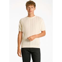LINDBERGH Herren LINDBERGH Strickpullover mit Zopfmuster, kurzarm XL