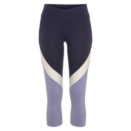 active by Lascana Lascana Active Damen LASCANA ACTIVE Caprihose Sporthose in Colourblockingdesign blau S (36/38), N-Gr