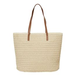 V&eacute;ro Moda Vero Moda Strohtasche in Creme Br&ucirc;l&eacute;e | Gr.: onesize