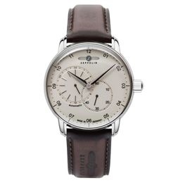 Zeppelin Herren-Armbanduhr Automatik New Captain's Line Creme / Braun / Silber | Gr.: onesize