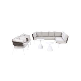 Beliani 5-tlg Lounge Set ROBELLA in Beige/Wei&szlig;/Braun | Gr.: onesize