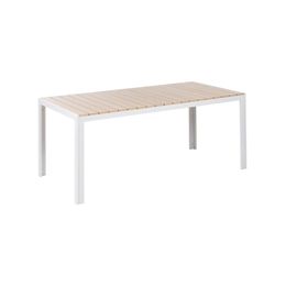 Beliani Esstisch COMO in Beige/Wei&szlig; - (W) 90 x (H) 75 x (L) 184 cm | Gr.: onesize