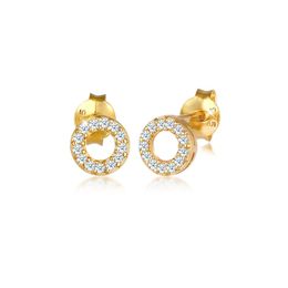 Elli DIAMONDS Ohrringe 925 Sterling Silber Kreis in Gold | Gr.: onesize