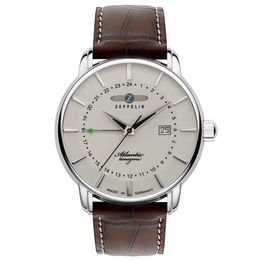 Zeppelin Herrenuhr Atlantic Creme / Braun / Silber | Gr.: onesize
