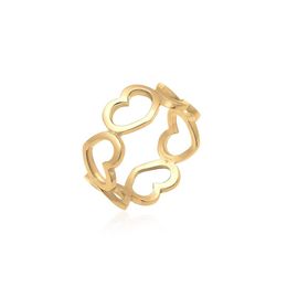 Elli Ring 925 Sterling Silber Herz, Verlobungsring in Gold | Gr.: 56