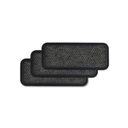 Astra Fu&szlig;matte Au&szlig;en BORDER STAR 3ER SET 3 in Dunkelgrau | Gr.: 25 x 55 cm
