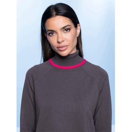 Heine Rollkragen-Pullover in anthrazit-pink | Gr.: 40