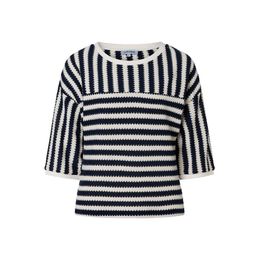 More & More More & More gestreiftes 3/4 Arm-Baumwollshirt in marine/offwhite | Gr.: 46
