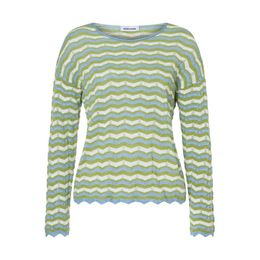 More & More More & More kurzer, gestreifter Ajour-Pullover in stripes | Gr.: 34