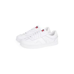 Tommy Jeans Damen Plateausneaker &raquo;THE GREENWICH LEATHER&laquo; , Freizeitschuh, Halbschuh, Schn&uuml;rschuh im Basket-Look wei&szlig; 41