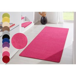 Hanse Home Teppich &raquo;Fancy&laquo; rechteckig 7 mm H&ouml;he Kurzflor, L&auml;ufer, uni, gekettelt, Wohnzimmer, Schlafzimmer, Esszimmer pink Kunstfaser