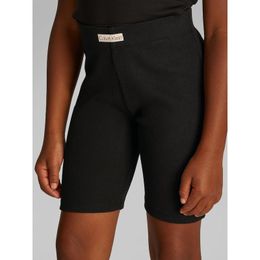 Calvin Klein Jeans M&auml;dchen Shorts &raquo;RIB CYCLING SHORTS&laquo; mit gerippter Struktur, f&uuml;r Kinder bis 16 Jahren schwarz 4 (104), N-Gr