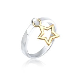 Elli Ring 925 Sterling Silber Sterne, Stern in Zweifarbig | Gr.: 52