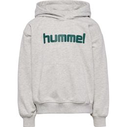 Hummel Kinder Hoodie "Boxy Hoodie Logo" in Grau | Gr.: 122-128