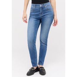 Angels Damen Angels Skinny-fit-Jeans &raquo;SKINNY SHAPE&laquo; Slim fit Passform, mit Push-up Effekt, aus Baumwollmischung blau 38, L&auml;nge 28