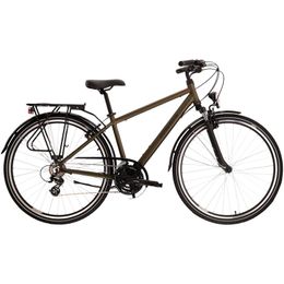Trekkingrad &raquo;KROSS Trekkingrad Trans 1.0 28" khaki&laquo; 21 Gang Shimano ALTUS M310 Schaltwerk Kettenschaltung braun Trekkingrad