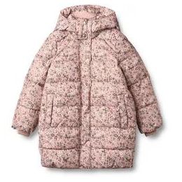 Winterjacke Wheat "Wheat Puffer Coat Yrsa", M&auml;dchen, Gr. 104, rose powder flowers, 100% Polyester, mehrfarbig, normal, ohne Ausschnitt, Jacken Winterjacke, reflektierend