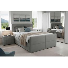 Boxspringbett Home Affaire "Lucas, Doppelbett, Polsterbett, Federkernbett, Komfortbett, 160,180 cm", atmosphere, B:186cm L:226cm, 100% PES, Komplettbetten, Boxspringbett, inkl. 6 cm Topper, zwei Bettk&auml;sten, Taschen-Federkernmatratze in H3
