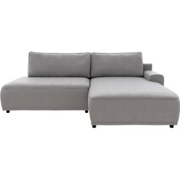 Ecksofa Trendmanufaktur "Fordon II, Schlafsofa mit Bettkasten, Couch in L-Form, Breite 250 cm", braun (schlamm), B:250cm H:82cm T:167cm, 100% Polyester, Sofas, Ecksofa, in Struktur fein LEO, haustierfreundlich, schlamm, Armlehne rechts