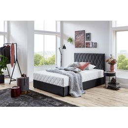 Boxbett "Benita", OTTOs Choice Topseller inkl. Bettkasten", grau (anthrazit), L:207cm, Bezug Bett: 100% Polypropylene;Bezug Matratze: 100% Polyester, ATLANTIC HOME COLLECTION, Komplettbetten, Boxspringbett, erh&auml;ltlich in verschiedenen Gr&ouml;&szlig;en, inkl. Taschen-Federkernmatratze, Topseller