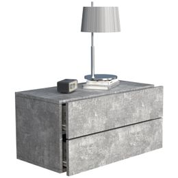 Nachttisch Vcm "Holz Wandschublade Wand H&auml;nge Nachttisch Usal L60", grau (beton, grau), B:60cm T:32cm, Sideboards, Nachttisch