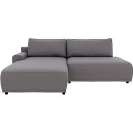 Ecksofa Trendmanufaktur "Fordon II, Schlafsofa mit Bettkasten, Couch in L-Form, Breite 250 cm", grau (anthrazit), B:250cm H:82cm T:167cm, 100% Polyester, Sofas, Ecksofa, in Struktur LUMOS, 3D-Effekt, anthrazit, Armlehne links