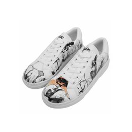 Sneaker DOGO "Ace Low-Top Sneaker You, Me And The Sea Damen Sneaker, Ace", Damen, Gr. 37, Normalschaft, orange, Lederimitat, Schuhe Sneaker, Handgefertigt