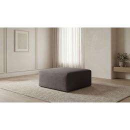 Polsterhocker OTTO HOME "Kelani", grau (taupe), B:93cm H:44cm T:93cm, 100% Polyester, Hocker, Polsterhocker, verschiedene Modifikationen verf&uuml;gbar