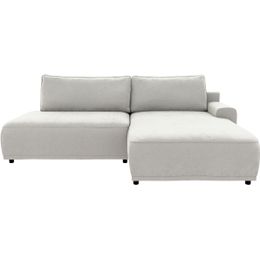 Ecksofa Trendmanufaktur "Fordon II, Schlafsofa mit Bettkasten, Couch in L-Form, Breite 250 cm", wei&szlig; (wollwei&szlig;), B:250cm H:82cm T:167cm, 100% Polyester, Sofas, Ecksofa, in Struktur fein LEO, haustierfreundlich, wollwei&szlig;, Armlehne rechts