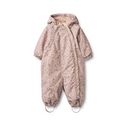 Jumpsuit Wheat "Wheat Snowsuit Adi", M&auml;dchen, Gr. 98, rose dust flowers, 100% Nylon, unifarben, normal, Overalls Jumpsuit