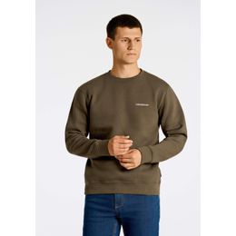 Sweatshirt LINDBERGH "Sweatshirt Relaxed Fit", Herren, Gr. L, dk army, Obermaterial: 100% Baumwolle, unifarben, l&auml;ssig geschnitten, Sweatshirts Sweatshirt