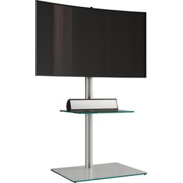 Wohnzimmertisch Vcm "TV Standfu&szlig; Alu Glas Fernseh St&auml;nder Fu&szlig; Alani", wei&szlig; (klarglas), B:60cm T:45cm, Sideboards, TV-Board