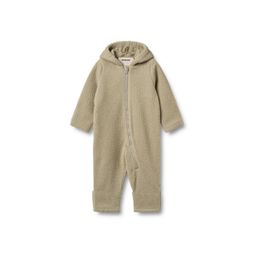 Jumpsuit Wheat "Wheat Fleece-Anzug Allo", M&auml;dchen, Gr. 92, driftwood, 100% Polyester (Recycelt), unifarben, normal, Overalls Jumpsuit