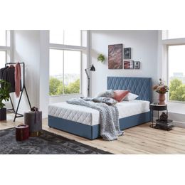 Boxbett "Benita", OTTOs Choice Topseller inkl. Bettkasten", blau (lichtblau), L:207cm, Bezug Bett: 100% Polypropylene;Bezug Matratze: 100% Polyester, ATLANTIC HOME COLLECTION, Komplettbetten, Boxspringbett, erh&auml;ltlich in verschiedenen Gr&ouml;&szlig;en, inkl. Taschen-Federkernmatratze