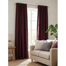 Vorhang WIRTH "Newbury", lila (aubergine), B:130cm H:145cm, Baumwolle, Polyester, Gardinen, nach Ma&szlig;