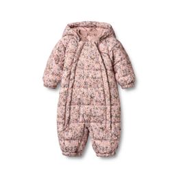 Jumpsuit Wheat "Wheat Puffer baby Suit Edem", M&auml;dchen, Gr. 68, rose powder flowers, 100% Polyester (Recycelt), unifarben, normal, Overalls Jumpsuit