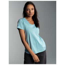 T-Shirt TRIGEMA "TRIGEMA Damen T Shirt aus Biobaumwolle", Damen, Gr. L, gr&uuml;n (mint, c2c), 100% Baumwolle (Bio-Baumwolle kbA), Basic, Shirts T-Shirt