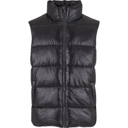 Steppweste Urban Classics "Urban Classics Recycled Big Puffer Vest", Herren, Gr. L, schwarz, 100% Polyamid, Westen Steppweste