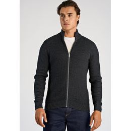 Strickjacke LINDBERGH "Cardigan Relaxed Fit", Herren, Gr. M, dk navy mel, Obermaterial: 100% Baumwolle, Strickjacken Strickjacke