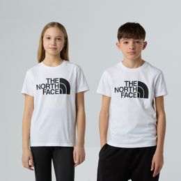 T-Shirt The North Face "TEEN EASY REGULAR SS TEE", M&auml;dchen, Gr. L (146/152), tnf wei&szlig;, Obermaterial: 60% Baumwolle, 40% Polyester, normal, Rundhals, Shirts T-Shirt, f&uuml;r Jugendliche, sportlicher Stil, Kurzarm, Rundhalsausschnitt
