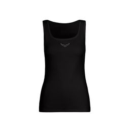 Tanktop TRIGEMA "TRIGEMA Tr&auml;gershirt mit Kristallsteinen", Damen, Gr. XXL, schwarz, 95% Baumwolle, 5% Elasthan, Tops Tanktop