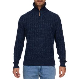 Troyer INDICODE "Rufus", Herren, Gr. XL, blau (navy), Strick, Obermaterial: 100% Baumwolle, unifarben, regular fit h&uuml;ftlang, Rippb&uuml;ndchen, Pullover Troyer, Baumwolle, regular fit