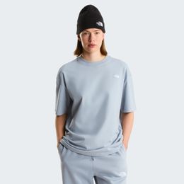 T-Shirt The North Face "W TNF ESSENTIAL SIMPLE DOME OS SS TEE", Damen, Gr. M, frost grau, Obermaterial: 100% Baumwolle, normal, Rundhals, Shirts T-Shirt, Oversized Passform, kurze &Auml;rmel, f&uuml;r aktive Aktivit&auml;ten