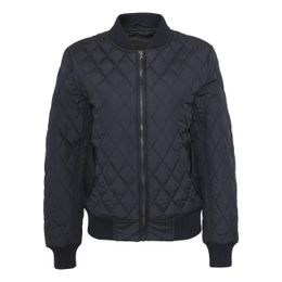 Langmantel Urban Classics "Urban Classics Damen Ladies Diamond Quilt Nylon Jacket", Damen, Gr. M, navy, 100% Polyester, unifarben, normal, amerikanischer Ausschnitt, M&auml;ntel