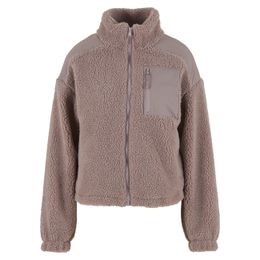 Winterjacke Urban Classics "Urban Classics Damen Ladies Sherpa Mix Jacket", Damen, Gr. L, duskrose, 100% Polyester, unifarben, oversize, ohne Ausschnitt, Jacken Winterjacke