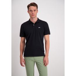 Poloshirt LINDBERGH "Poloshirt Relaxed Fit", Herren, Gr. L, schwarz, Obermaterial: 95% Baumwolle, 5% Elasthan, l&auml;ssig geschnitten, Rundhals, Shirts